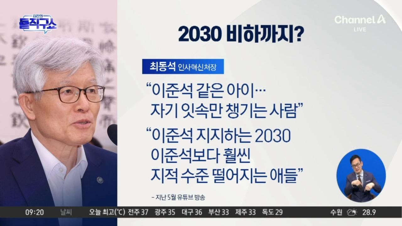 최동석 막말 논란…‘이준석 지지’ 2030 비하 | ZUM TV