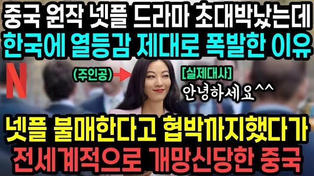 중국 원작 넷플릭스 드라마 초대박났는데 뜬금없이 한국에 열등감 폭발한 이유 이제 한국 없이는 못만든다 Zum Tv