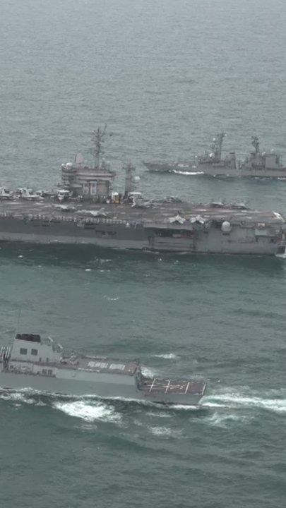 한·미·일 함정 8척 남해서 대잠수함 훈련…북 SLBM 대응 | ZUM TV