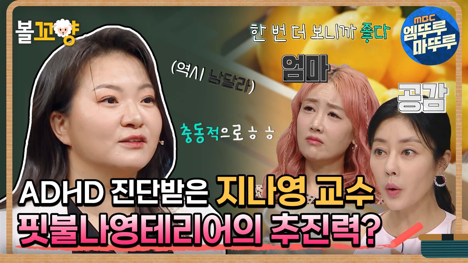 [#일타강사] ADHD 진단받은 지나영 교수, 핏불나영테리어의 추진력? #엠뚜루마뚜루 #볼꼬양 MBC230510방송 | ZUM TV