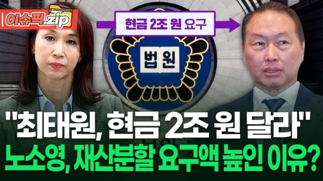 ＂최태원, 현금 2조 원 달라＂ 노소영, 재산분할 요구액 높인 이유? | 이슈픽 zip | ZUM TV