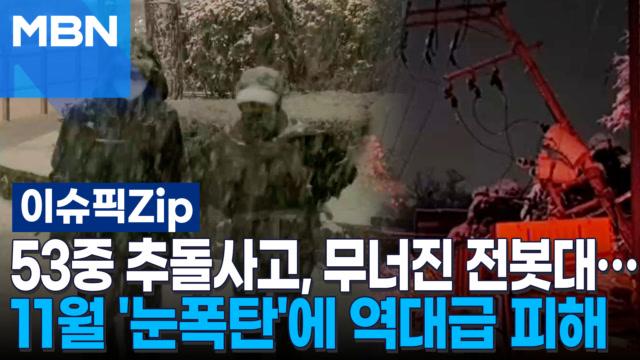 53중 추돌사고, 무너진 전봇대… 11월 '눈폭탄'에 역대급 피해 | 이슈픽 zip | ZUM TV