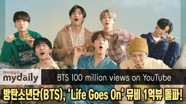 방탄소년단(BTS) 신곡 'Life Goes On(라이프 고즈 온)' 뮤비 1억뷰 돌파…통산 27번째 (100 million views on YouTube) | ZUM TV