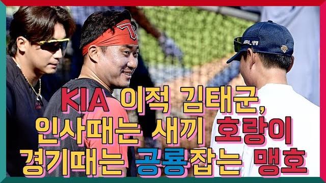 KIA 이적 김태군, 인사때는 새끼 호랑이 경기때는 공룡잡는 맹호 [O! SPORTS] | ZUM TV